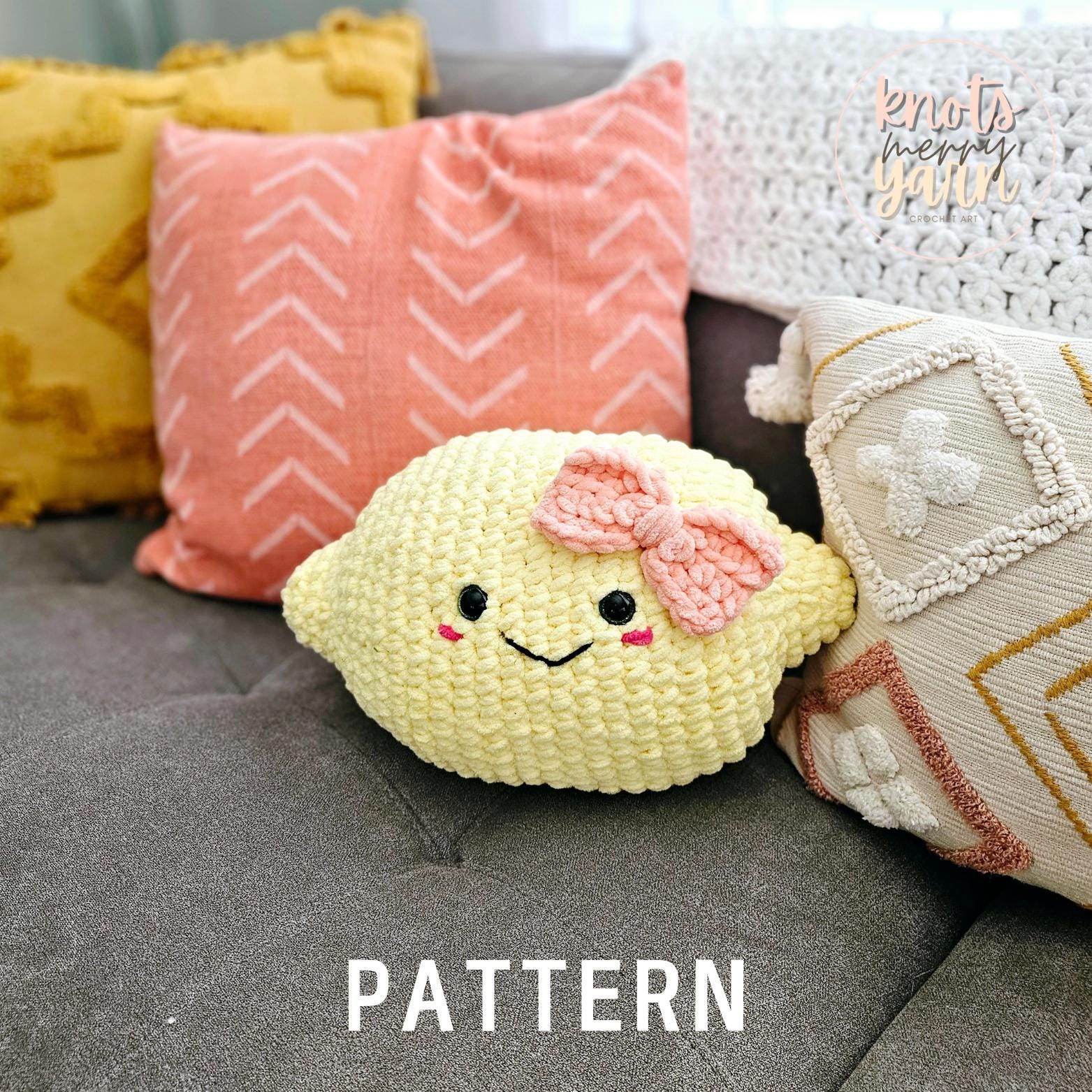 Lemon Plushie Crochet Pattern, Low Sew, Amigurumi, Crochet Food, PDF D ...